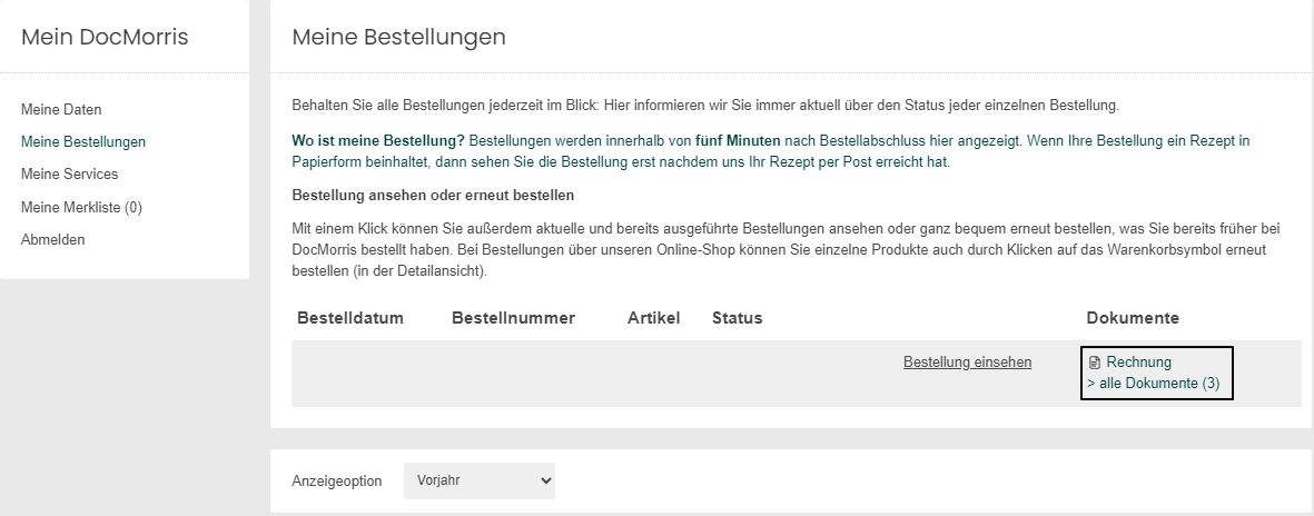 Ihre DocMorris-Rechnung drucken – DocMorris